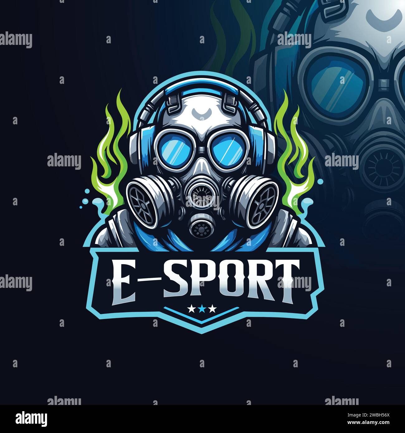 Gas mask mascot esport logo design Stock Vector Image & Art - Alamy