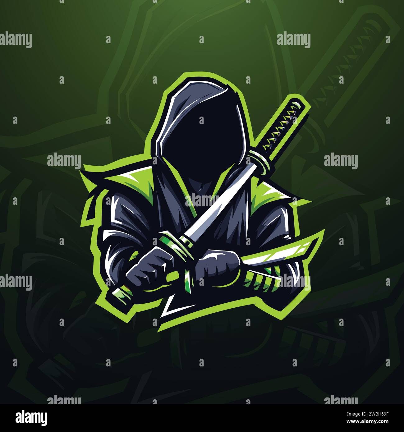 Ninja E-sports gaming mascot logo design Stock Vector Image & Art - Alamy