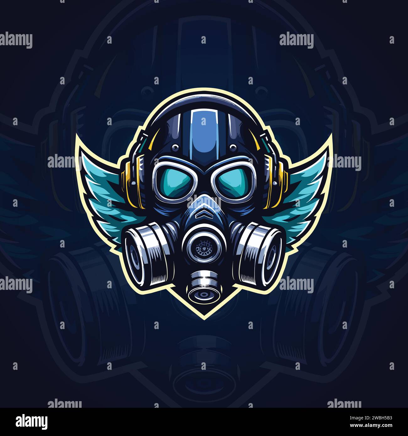 Gas mask mascot esport logo design Stock Vector Image & Art - Alamy