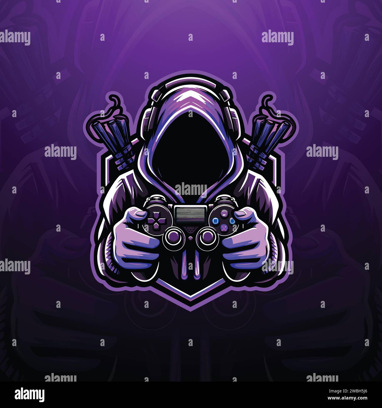Gamer mascot esport logo design Stock Vector Image & Art - Alamy