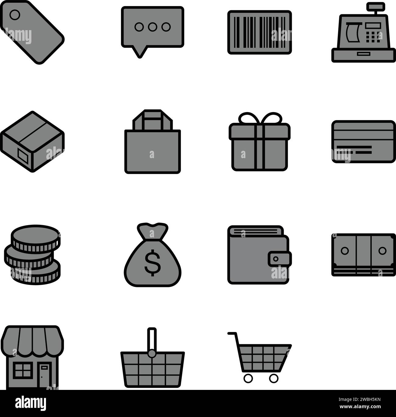 shopping bag icon set online purchase shopping cart trolley symbol ...