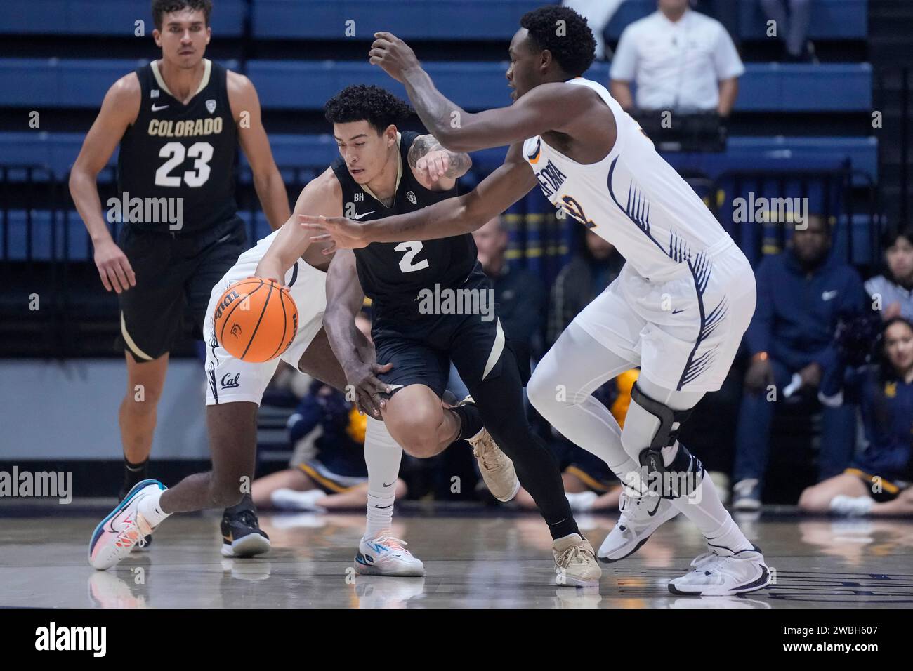 Colorado guard KJ Simpson (2) brings the ball up the court between ...