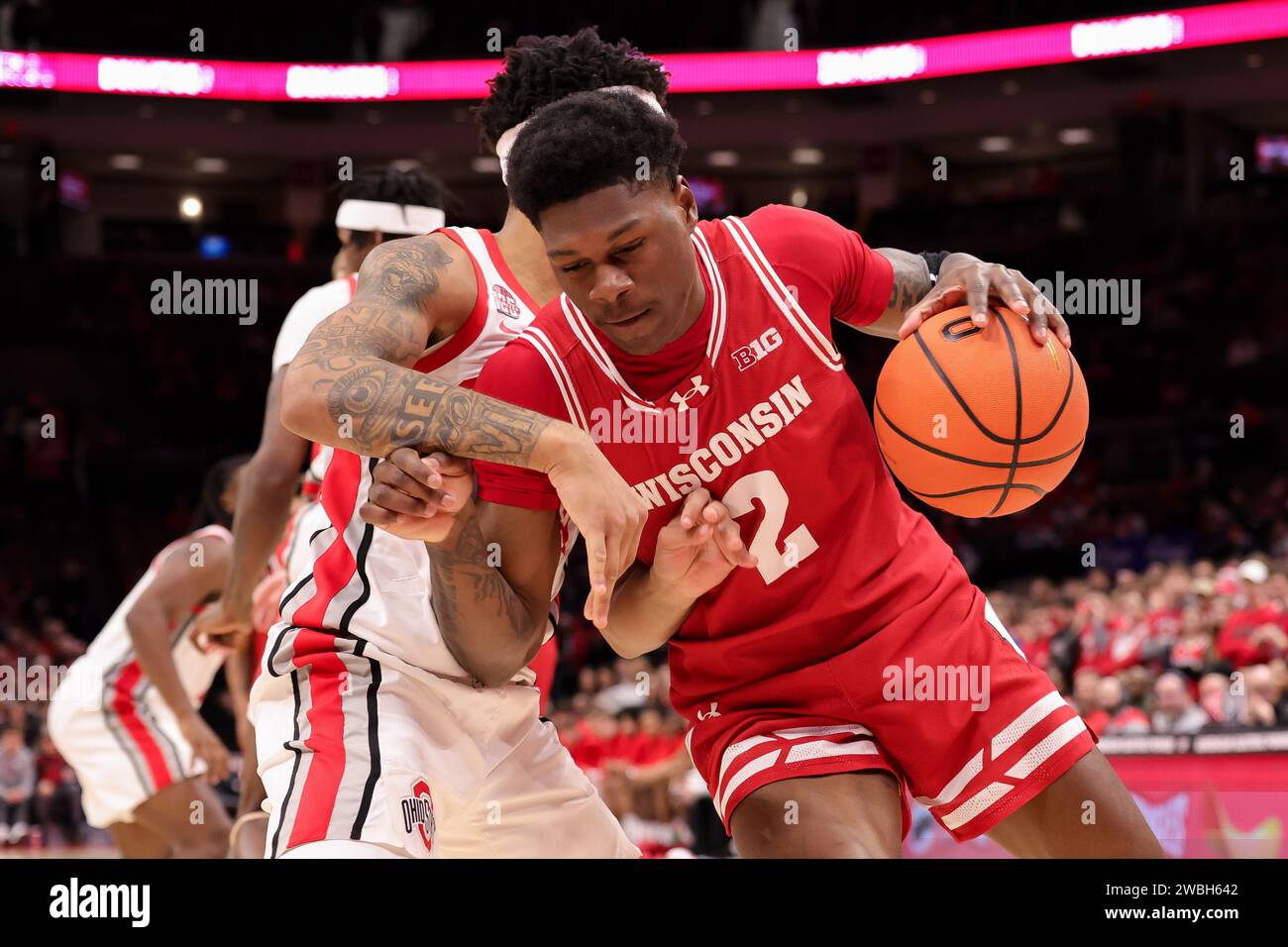 Columbus, Ohio, USA. 10th Jan, 2024. Wisconsin Badgers guard AJ Storr ...