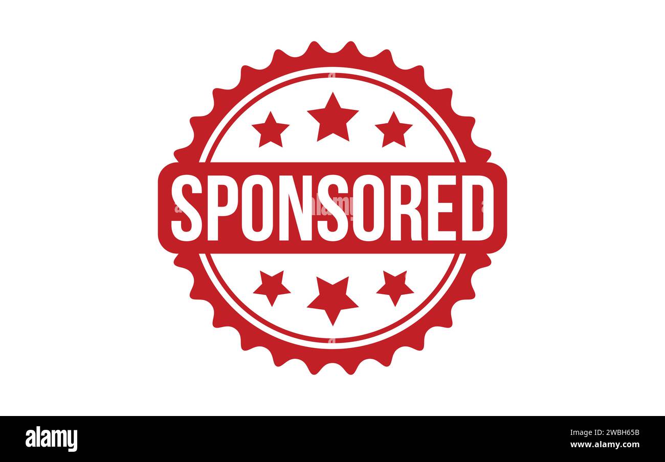 Sponsored Stamp. Red Sponsored Rubber grunge Stamp Stock Vector Image ...