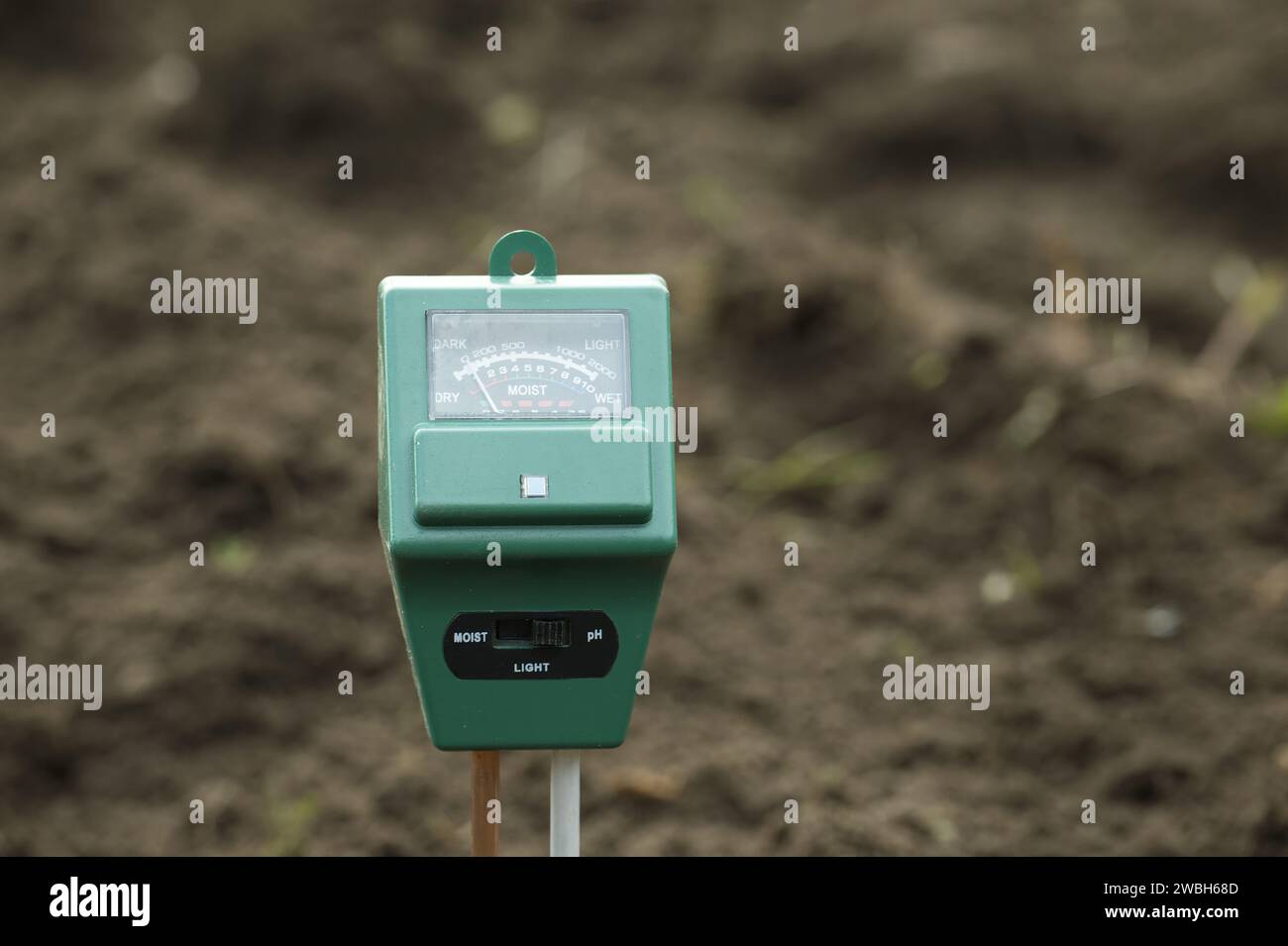 Humidity meter features three sensors and a small screen that displays ...