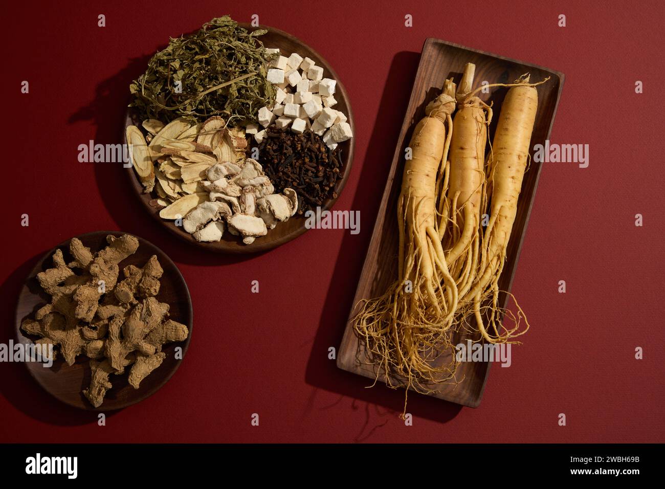 A dish featured Dried mint, Bai zhu, Sand ginger, Cloves and Poria ...