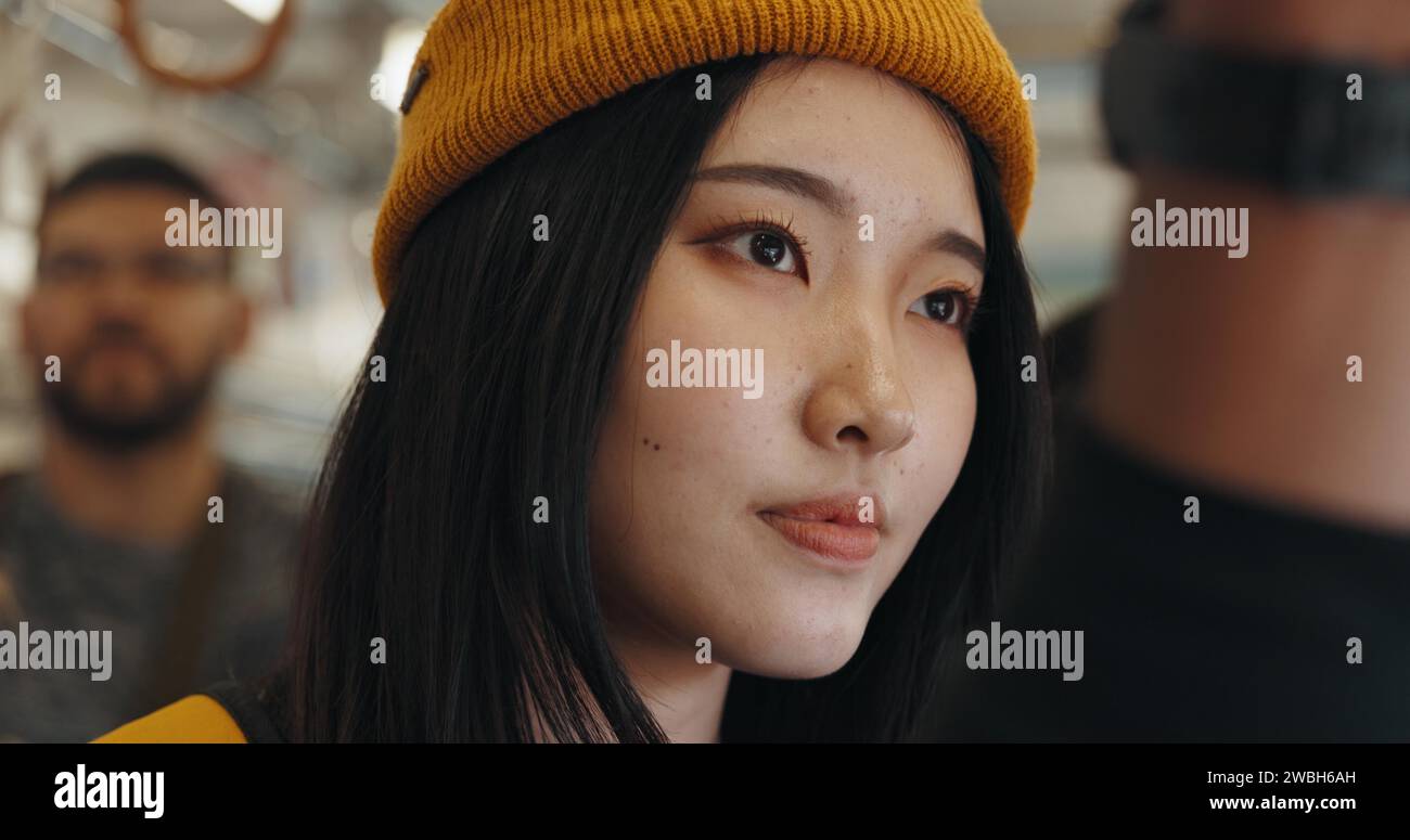 Japanese woman, travel and train by thinking, gen z and wellness on ...