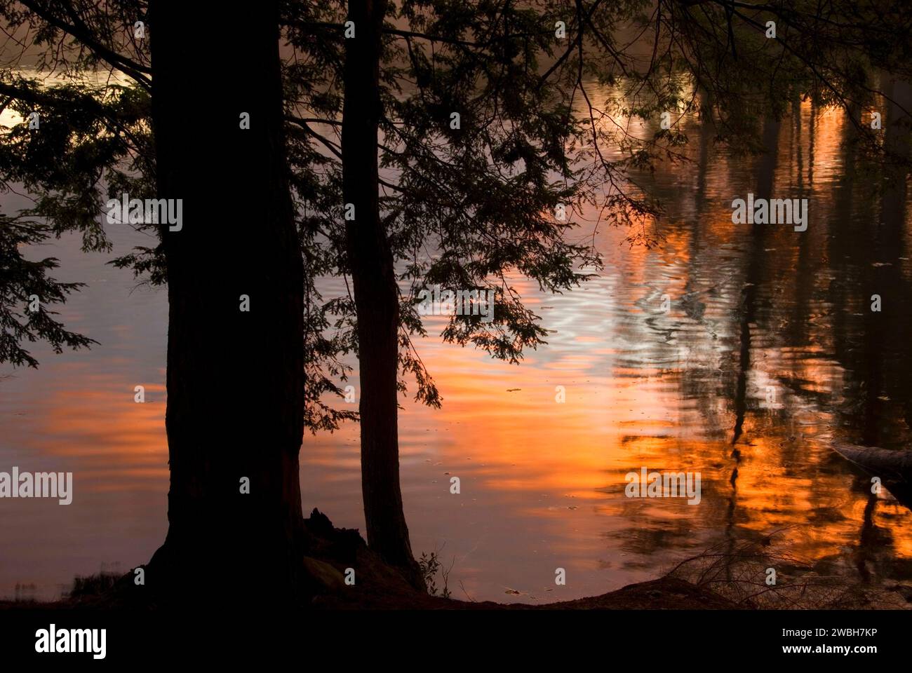 Lowell Lake sunrise, Lowell Lake State Park, Vermont Stock Photo - Alamy