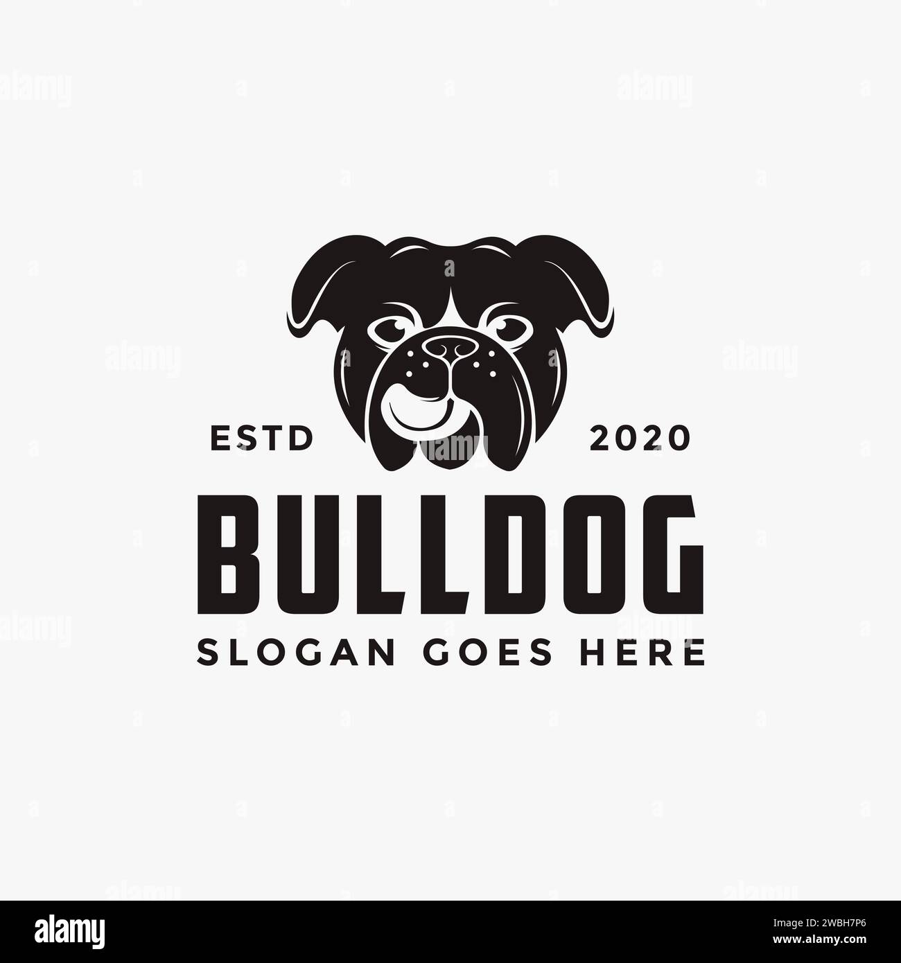 Vintage retro bulldog logo vector icon illustration on white background ...