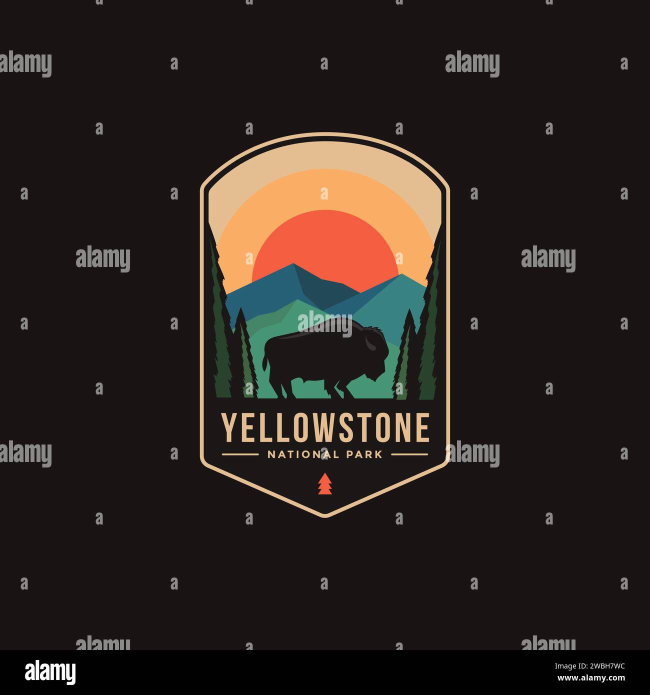Yellowstone national park Stock Vector Images - Alamy