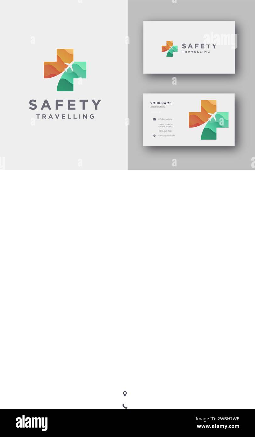 Medical cross and motion plane logo, safety traveling logo icon vector ...