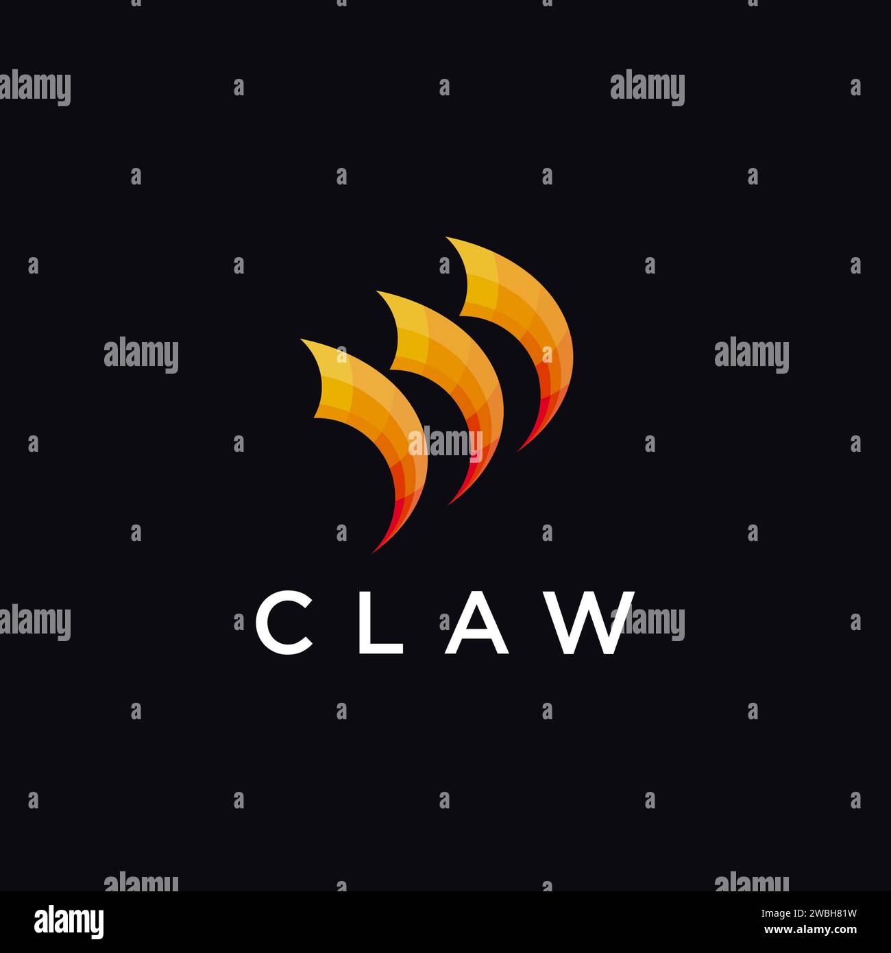 Colorful claw logo icon vector on black background Stock Vector Image ...