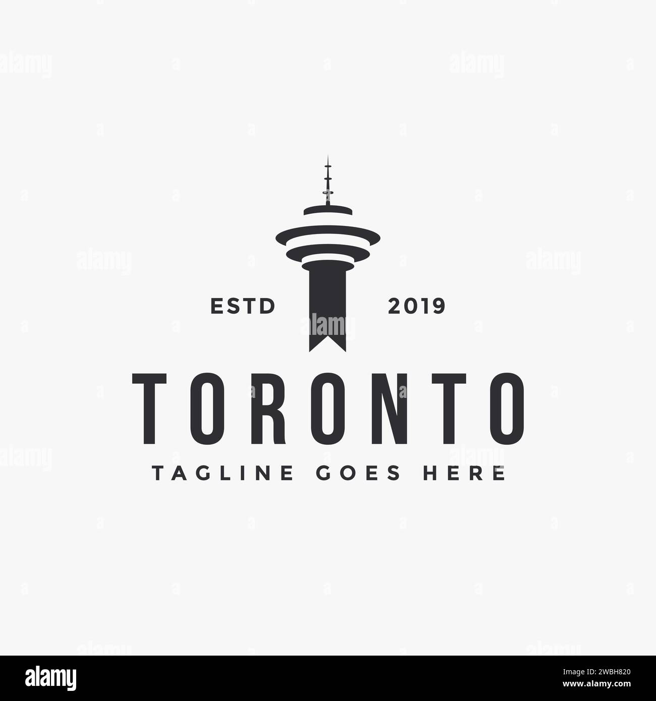 CN tower, Toronto tower logo icon vector template on white background ...