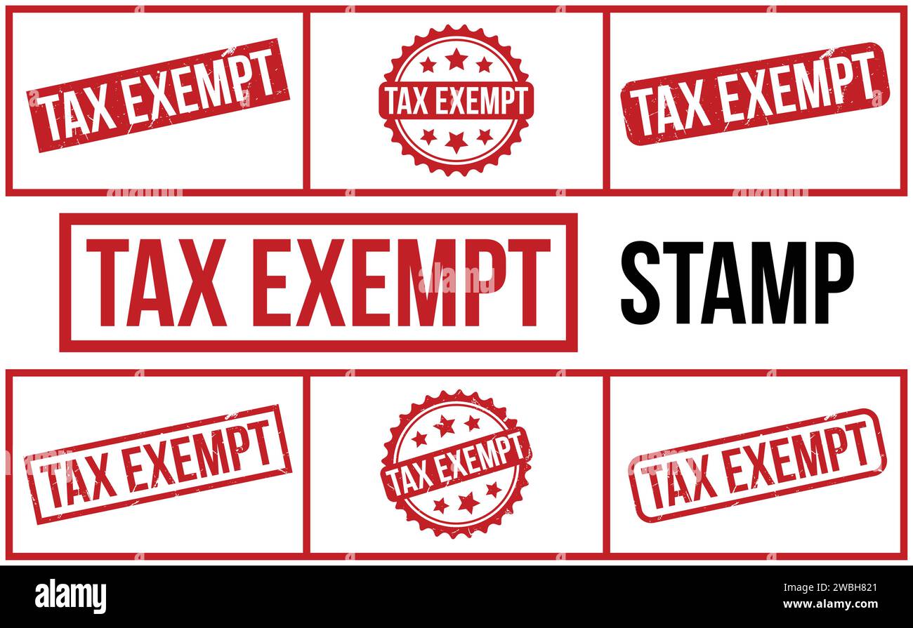 Tax Exempt Stamp. Red Tax Exempt Rubber grunge Stamp set Stock Vector ...