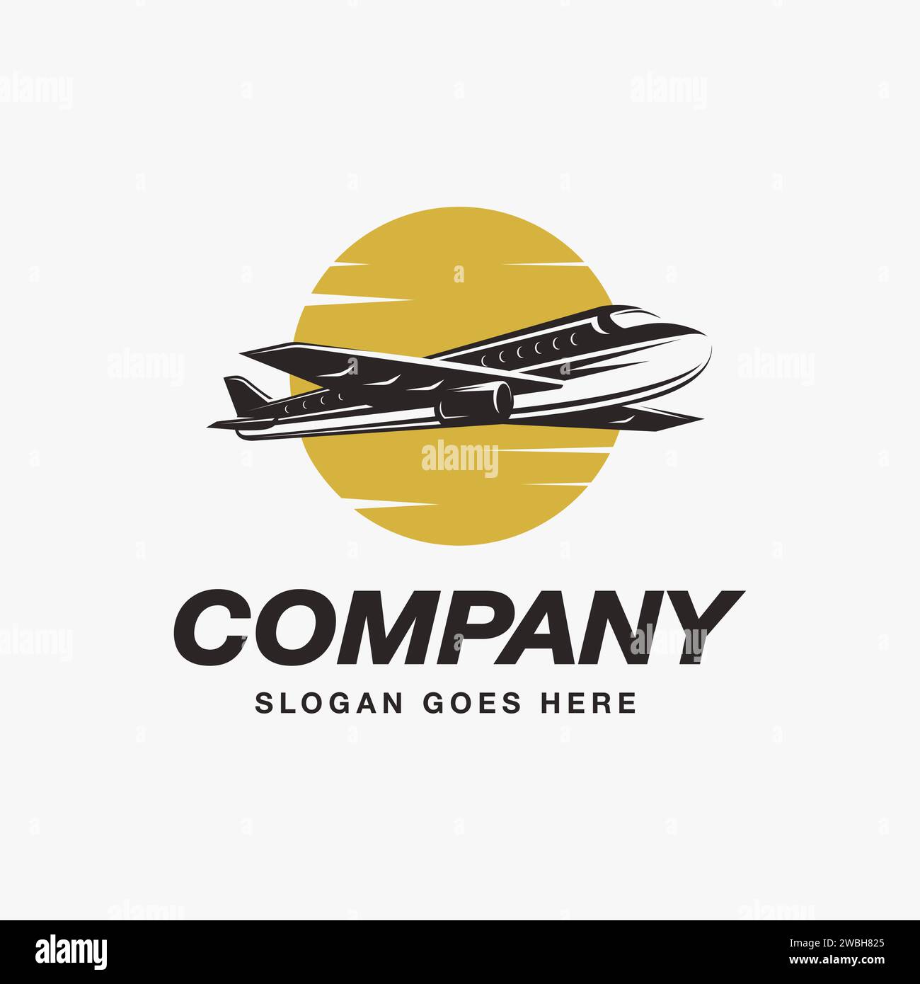Flying airplane logo icon vector template on white background Stock ...