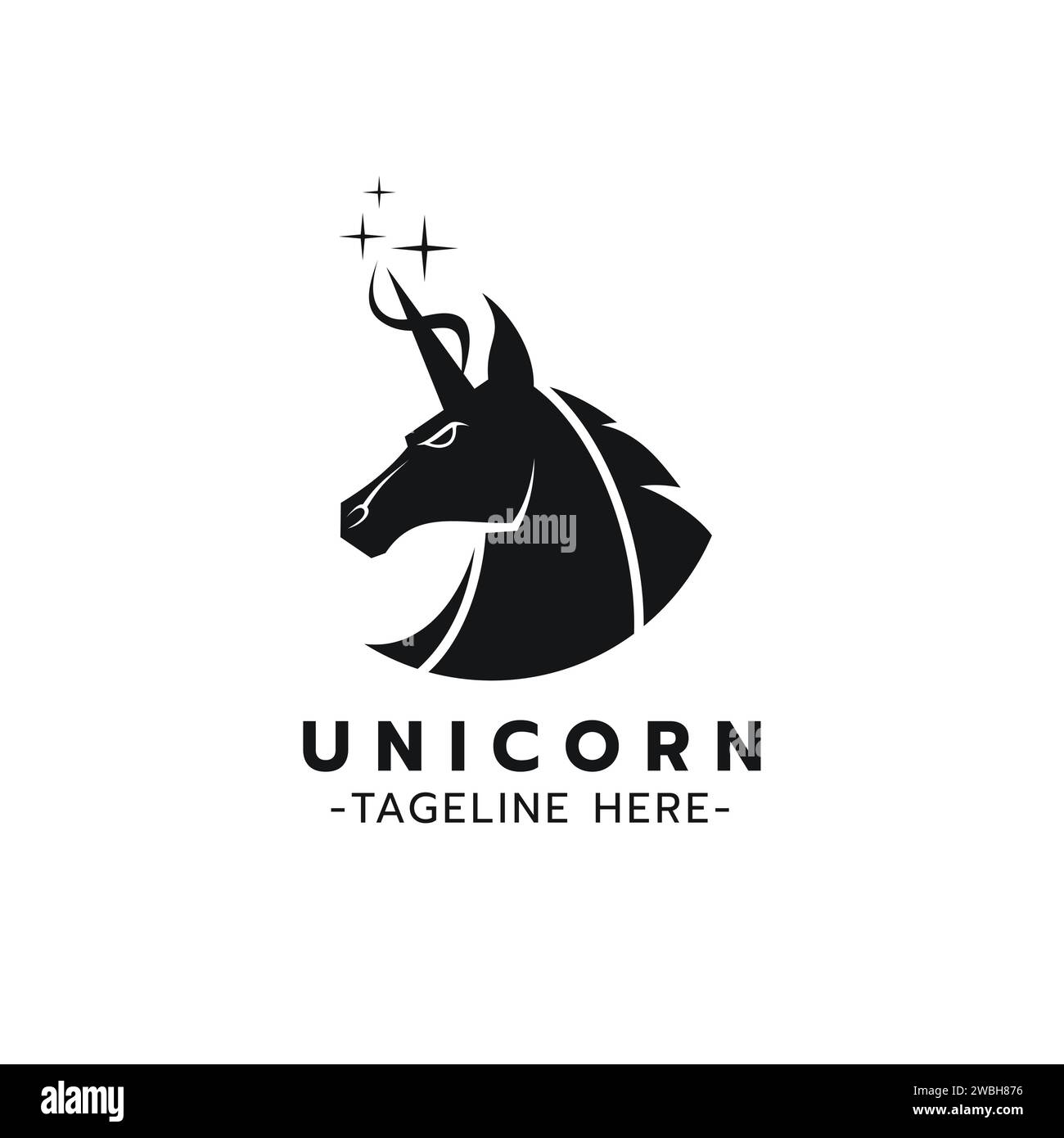 Beautiful logo icon Unicorn,Stylized image of Unicorn logo template ...
