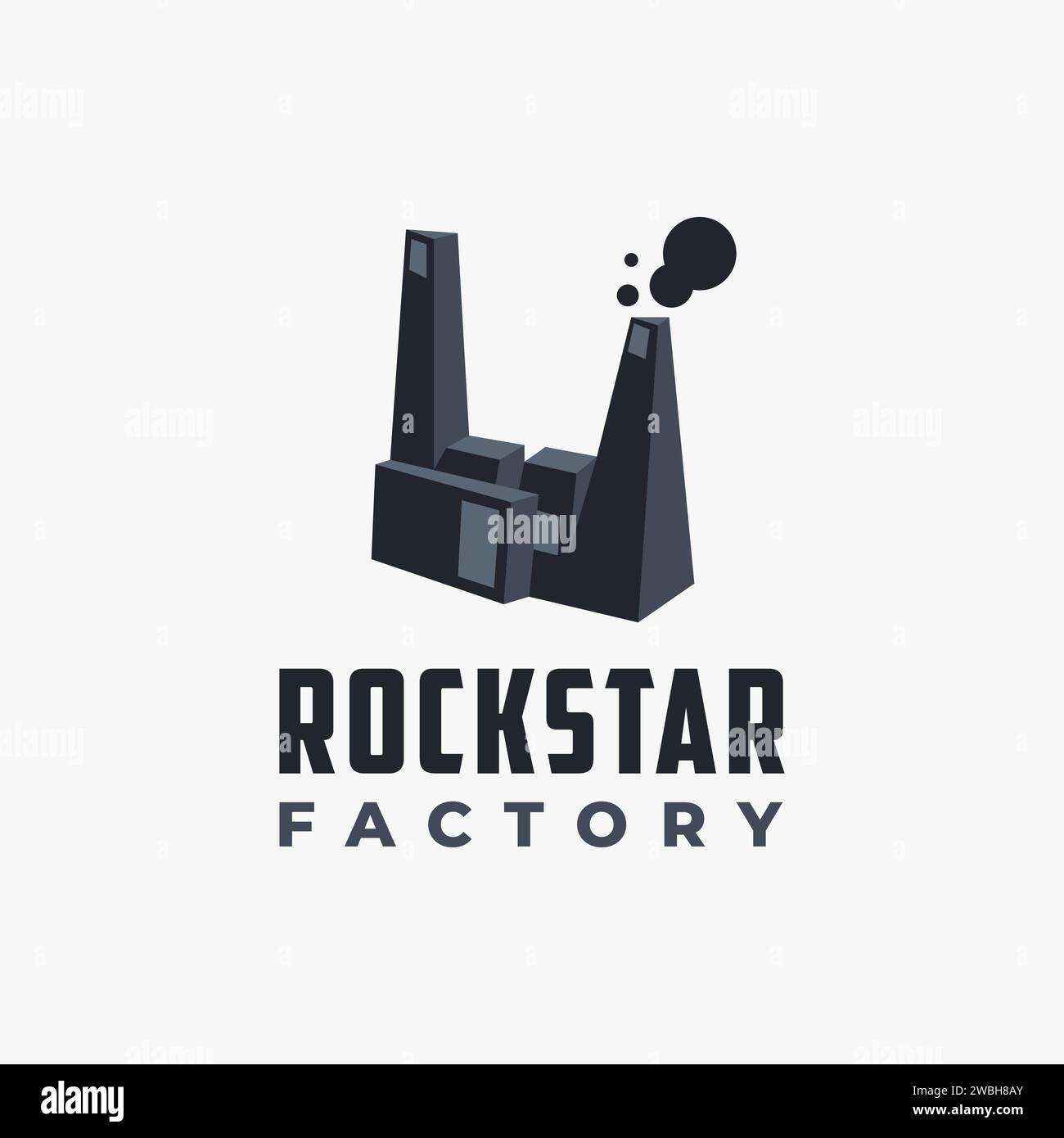 Abstract rock hand factory logo icon vector template on white ...