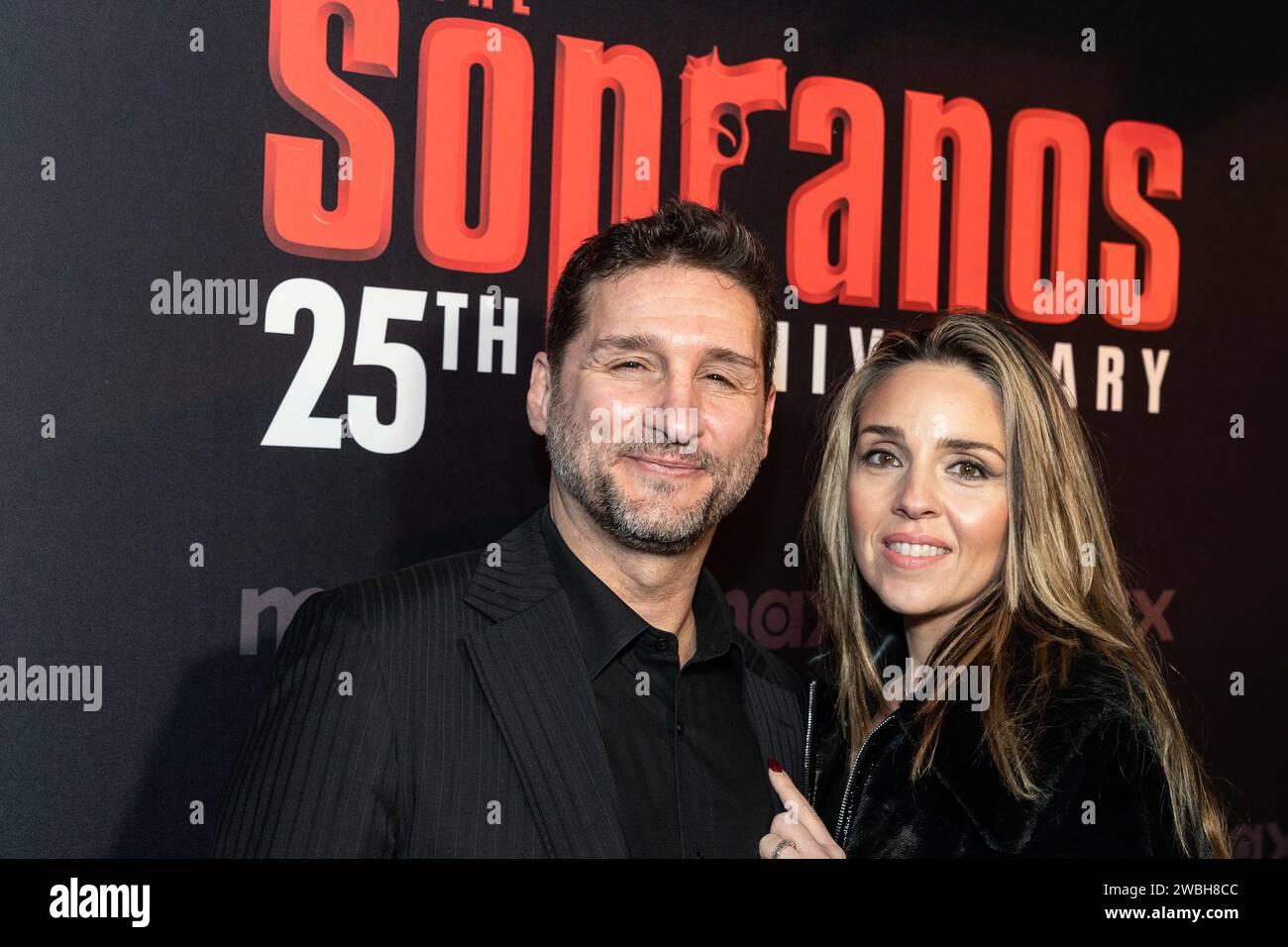 New York, USA. 10th Jan, 2024. Jeffrey M. Marchetti (L) attends HBO's "The Sopranos" 25th ...