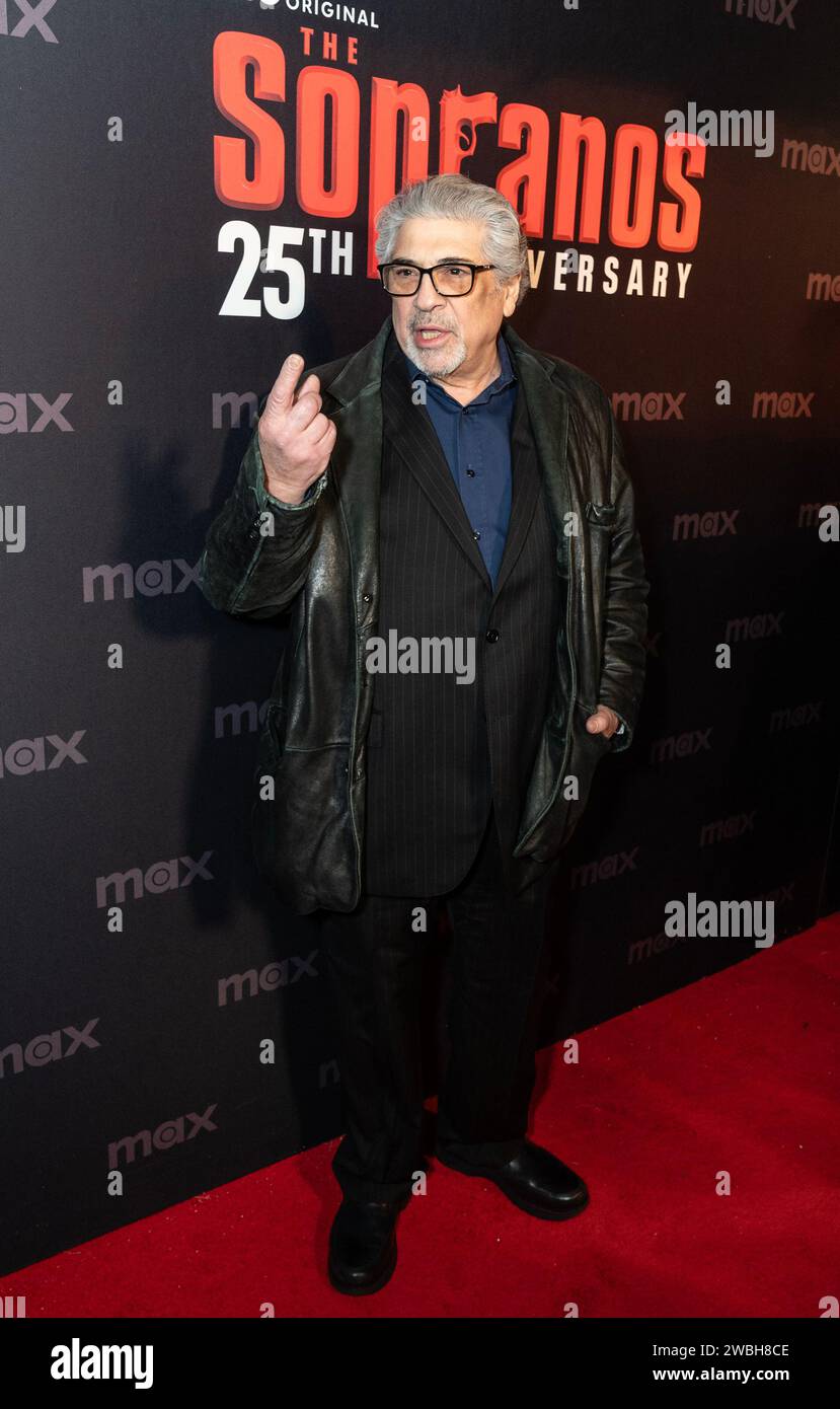 New York, USA. 10th Jan, 2024. Vincent Pastore attends HBO's "The Sopranos" 25th anniversary ...