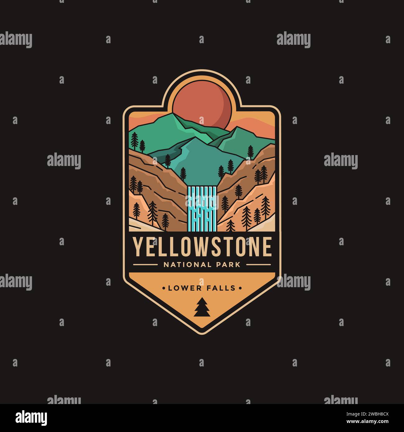 Lower yellowstone falls Stock Vector Images - Alamy