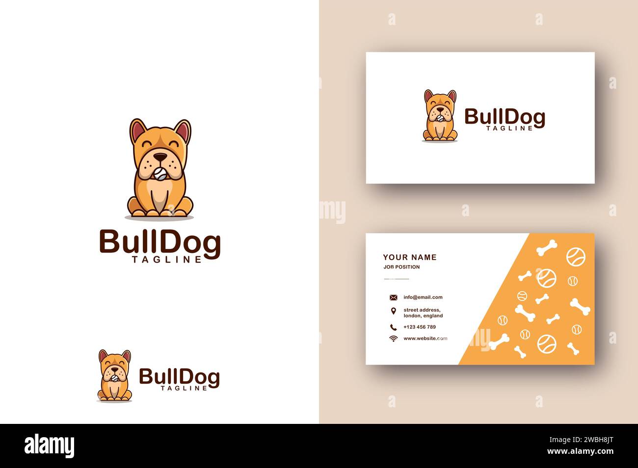 mascot character cartoon bulldog logo vector illustration playing a ...