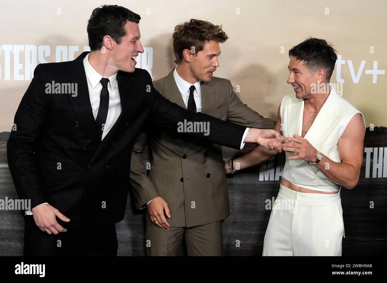 From left, Callum Turner, Austin Butler and Barry Keoghan, cast members ...