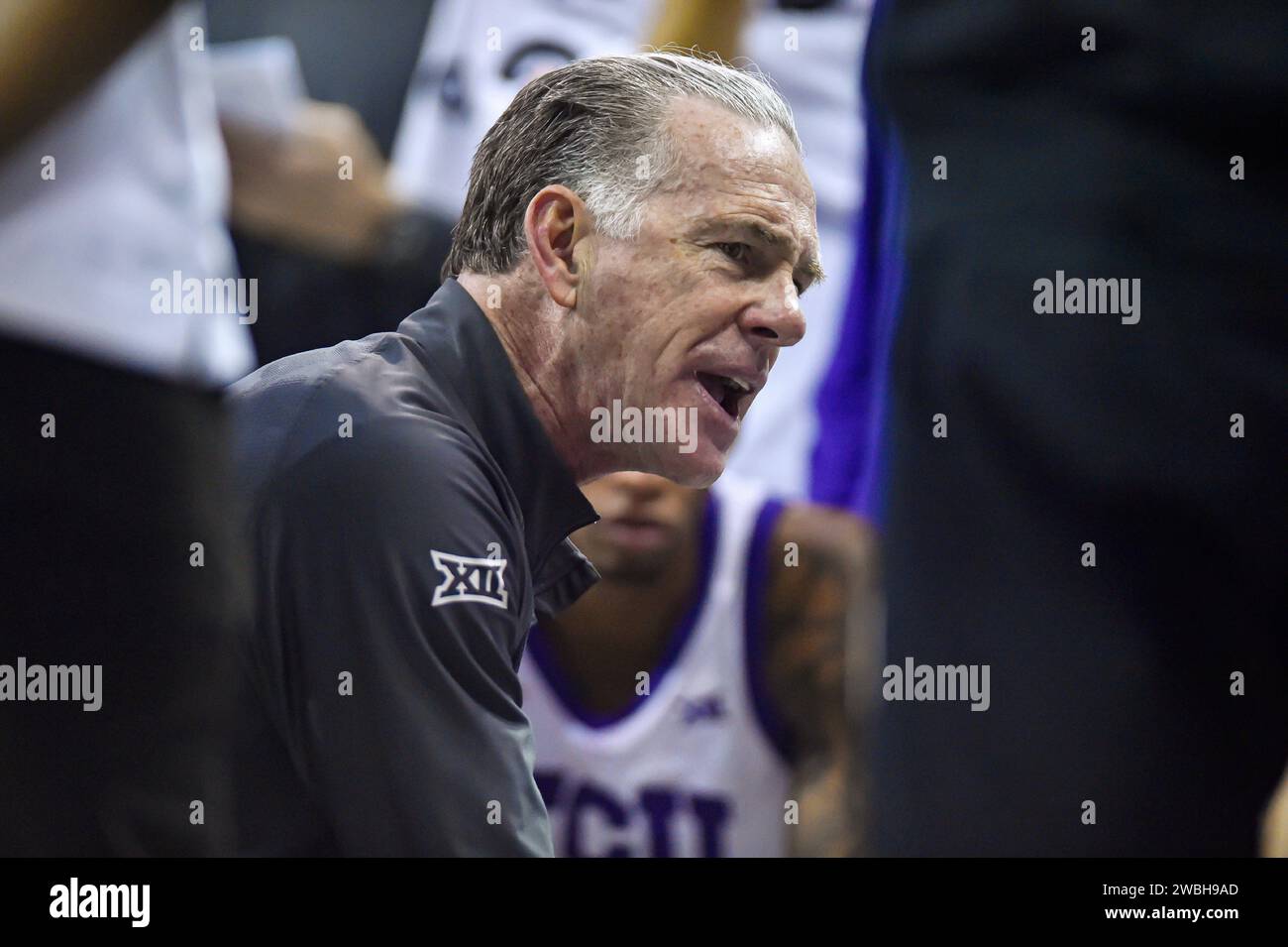 Fort Worth, TX, USA. 10th Jan, 2024. TCU Horned Frogs coach Jamie Dixon ...