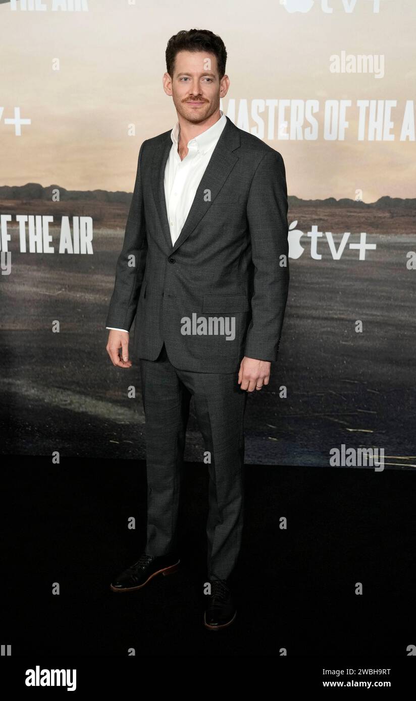 Sawyer Spielberg, a cast member in "Masters of the Air," poses at the ...
