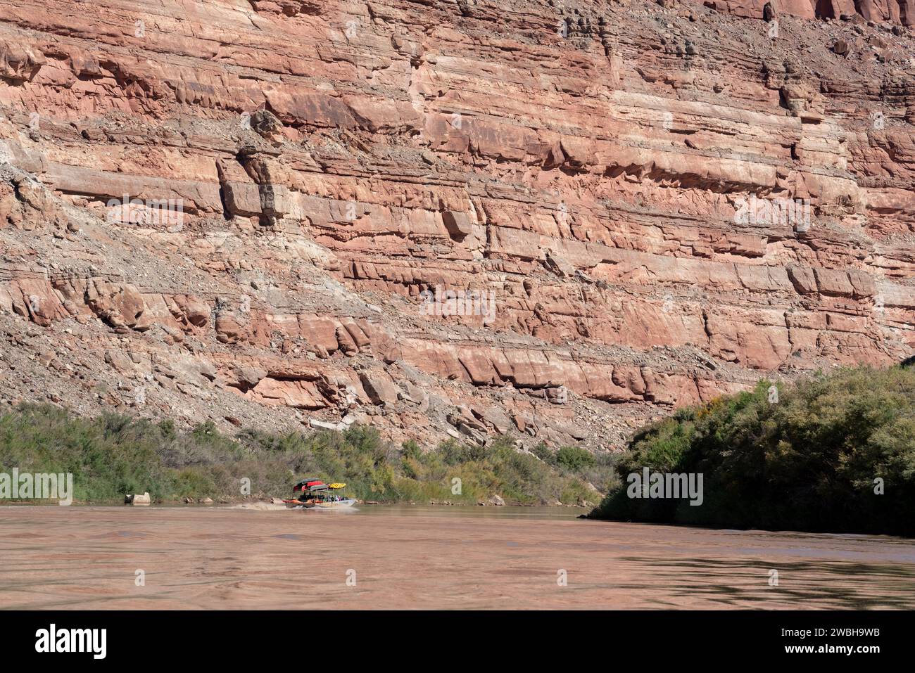 Jet boat shuttling river runners up the Colorado River, Canyonlands ...