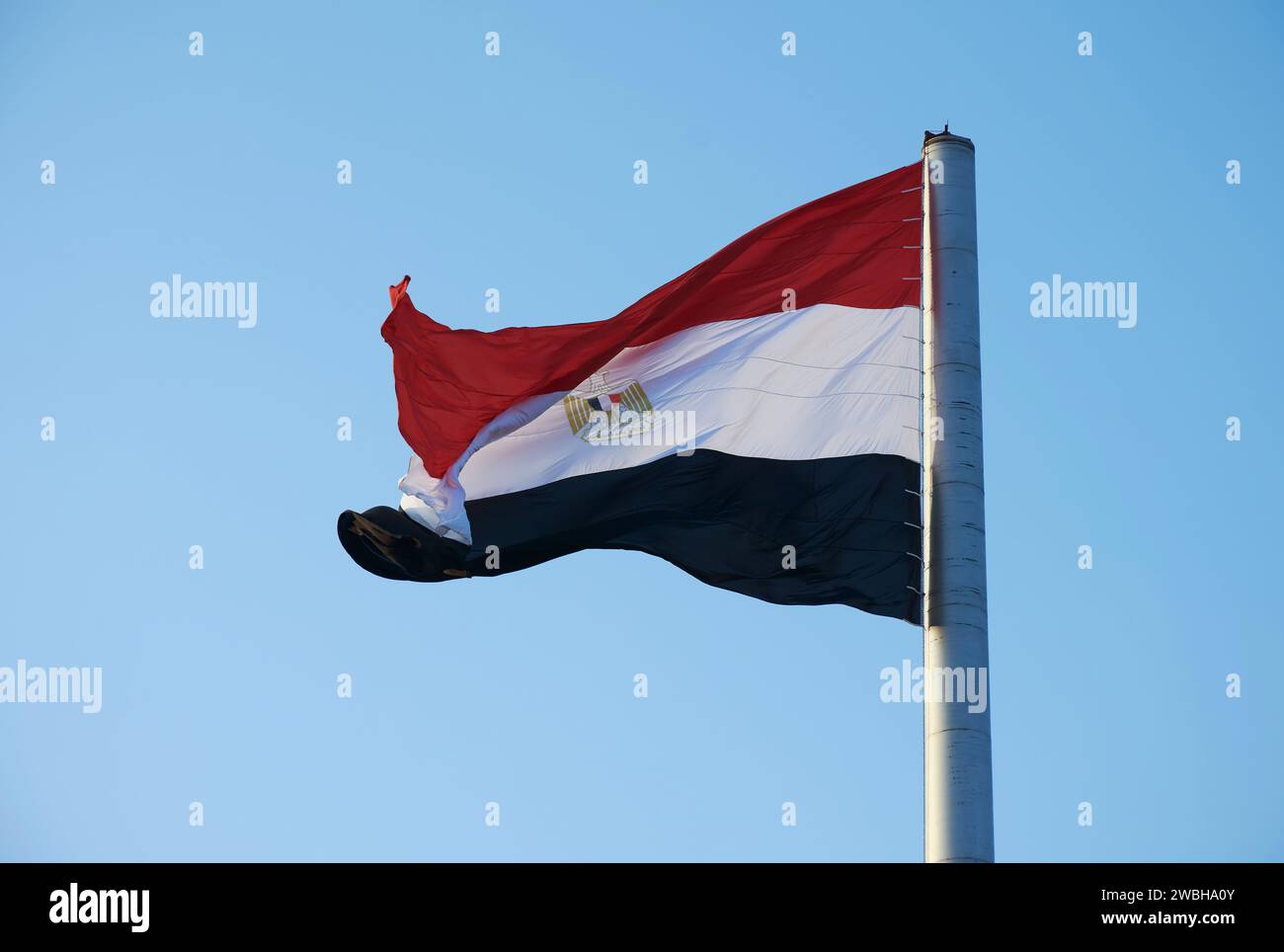 Blue sky background with egypt flag hi-res stock photography and images ...
