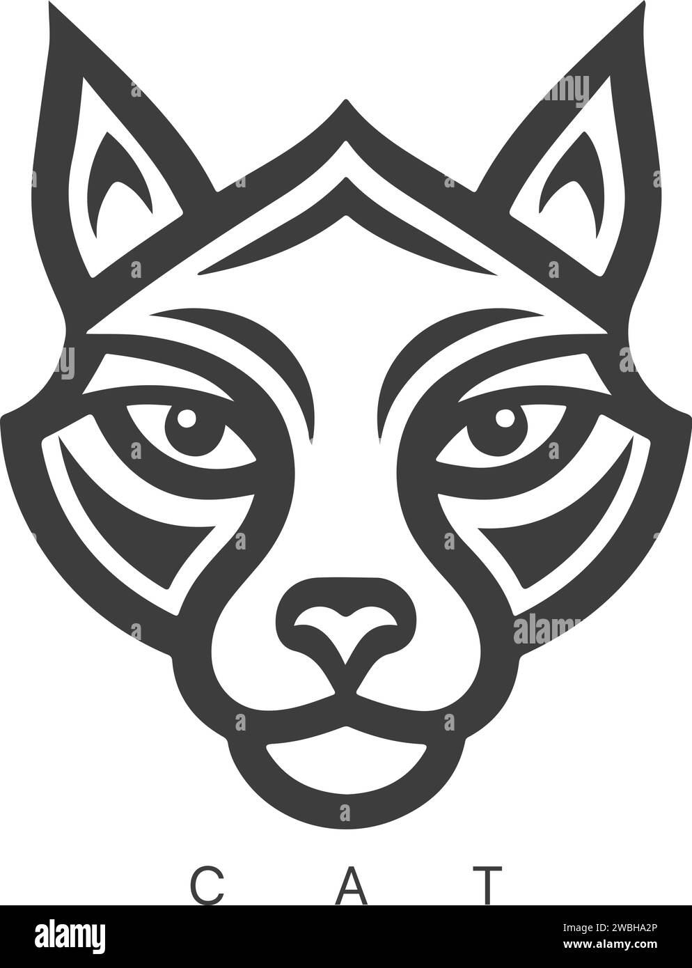 Modern abstract vector cat logo template. Vector Line art Stock Vector ...