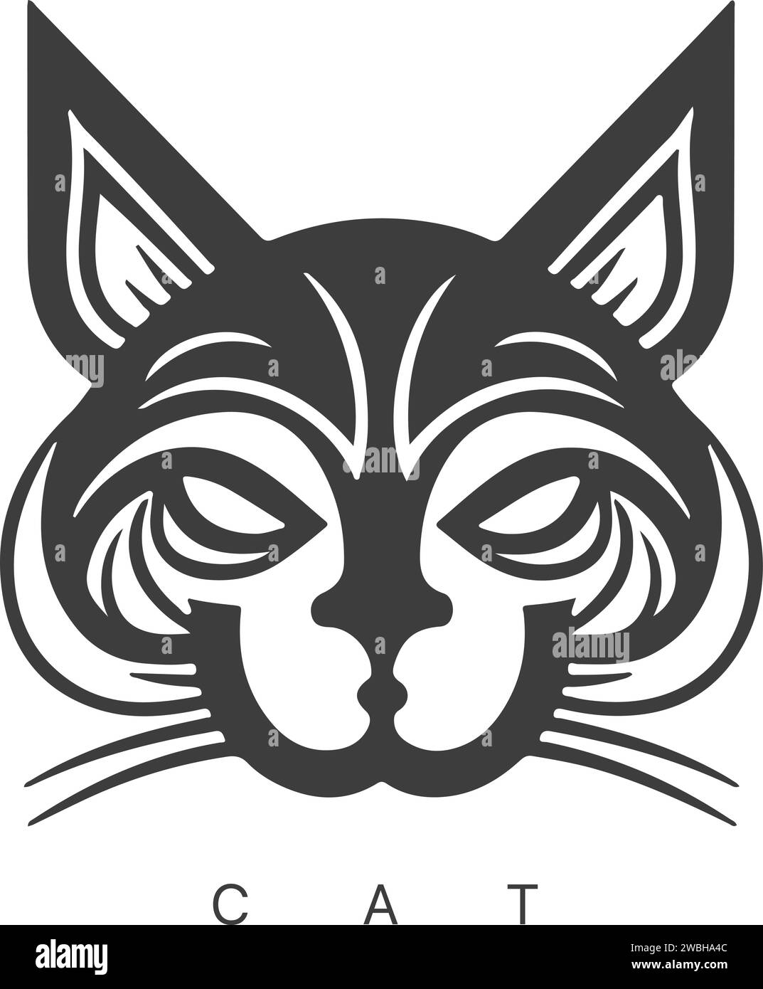 Modern abstract vector cat logo template. Vector Line art Stock Vector ...