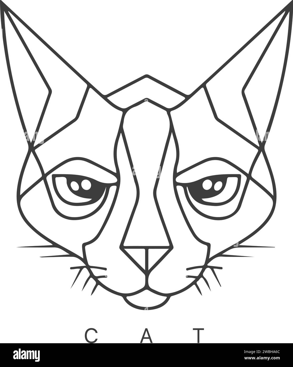 Modern abstract vector cat logo template. Vector Line art Stock Vector ...