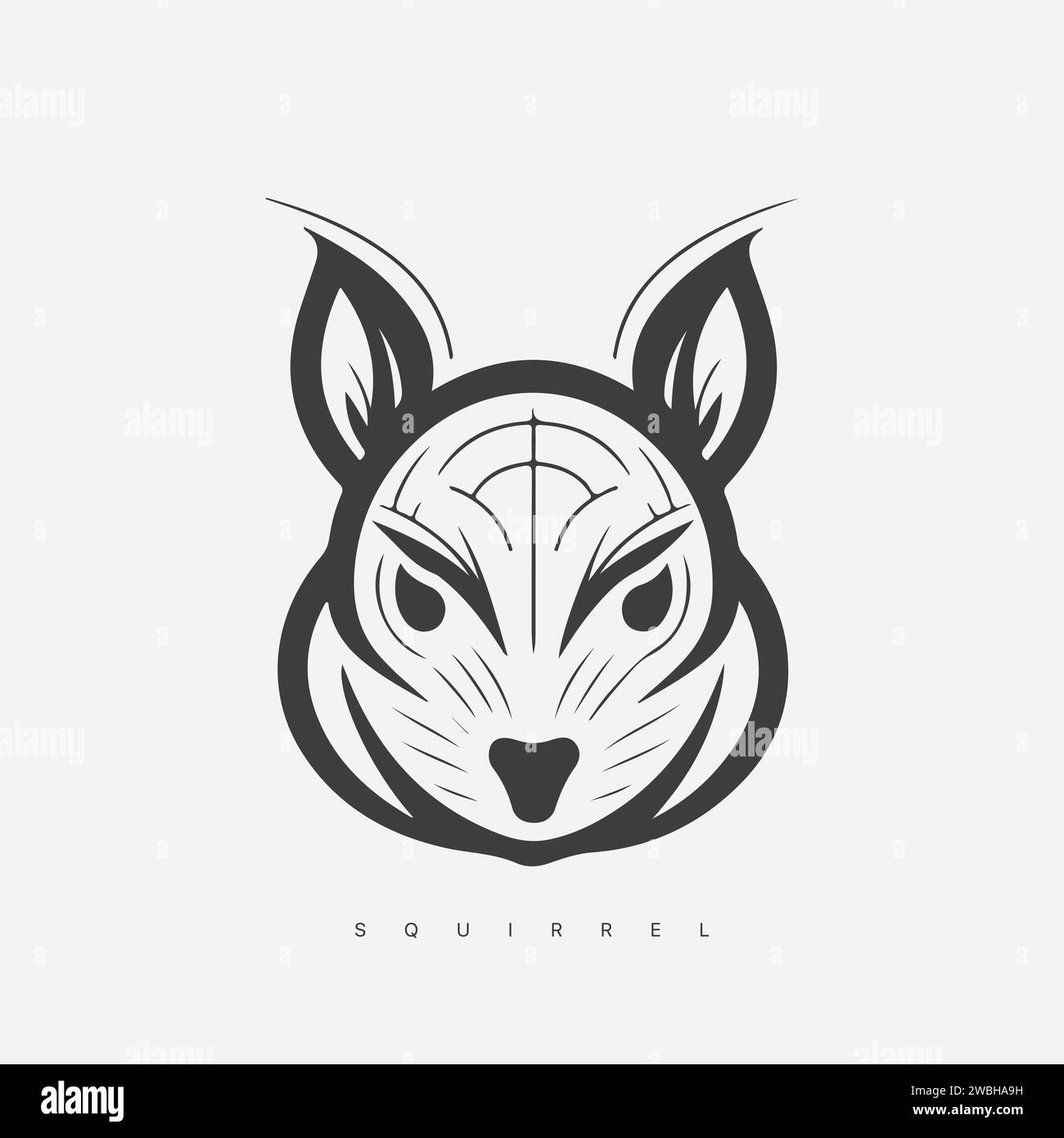 Modern abstract vector squirrel logo template. Line art squirrel Stock ...