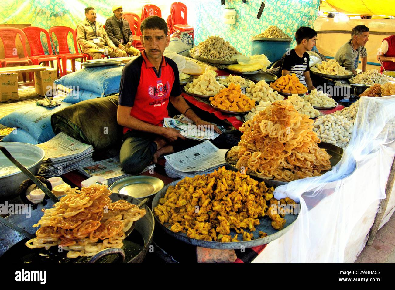 Shop selling fried snacks, Mega Festival, Dussehra Festivals, Dhalpur ...