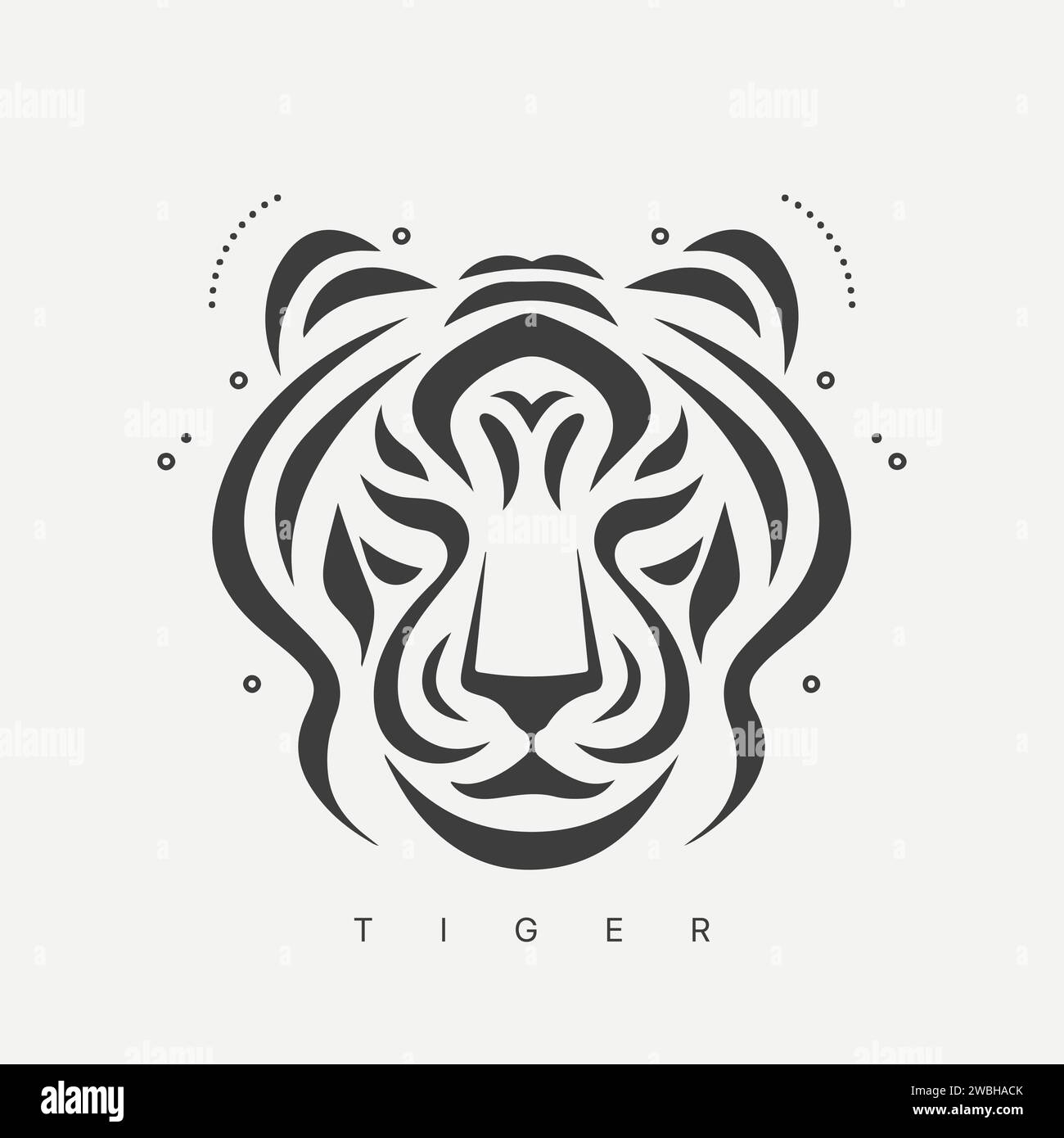 Modern abstract vector tiger logo template. Line art tiger Stock Vector Image & Art - Alamy