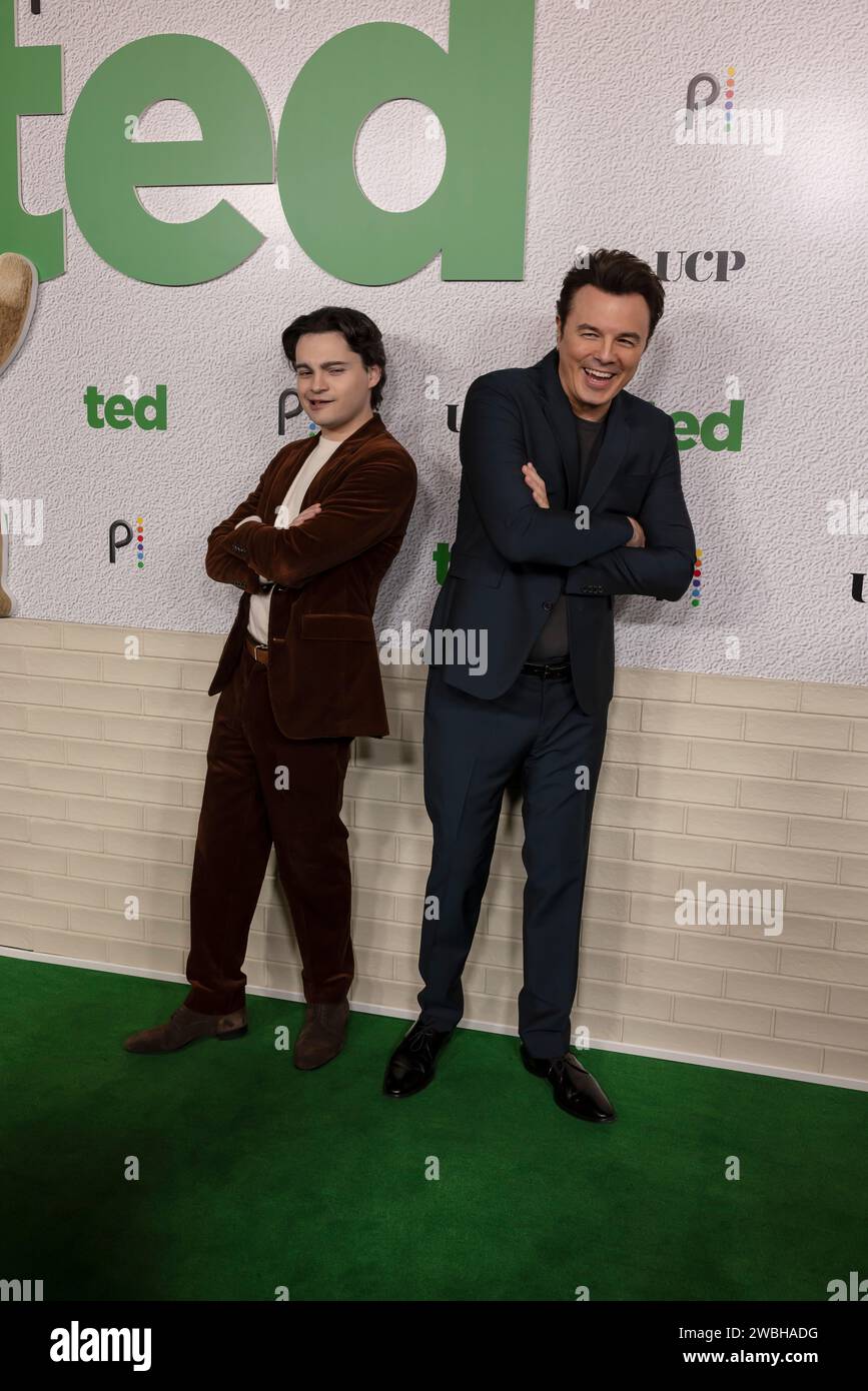 Los Angeles, USA. 10th Jan, 2024. Seth MacFarlane and Max Burkholder. Seth MacFarlane attends ...