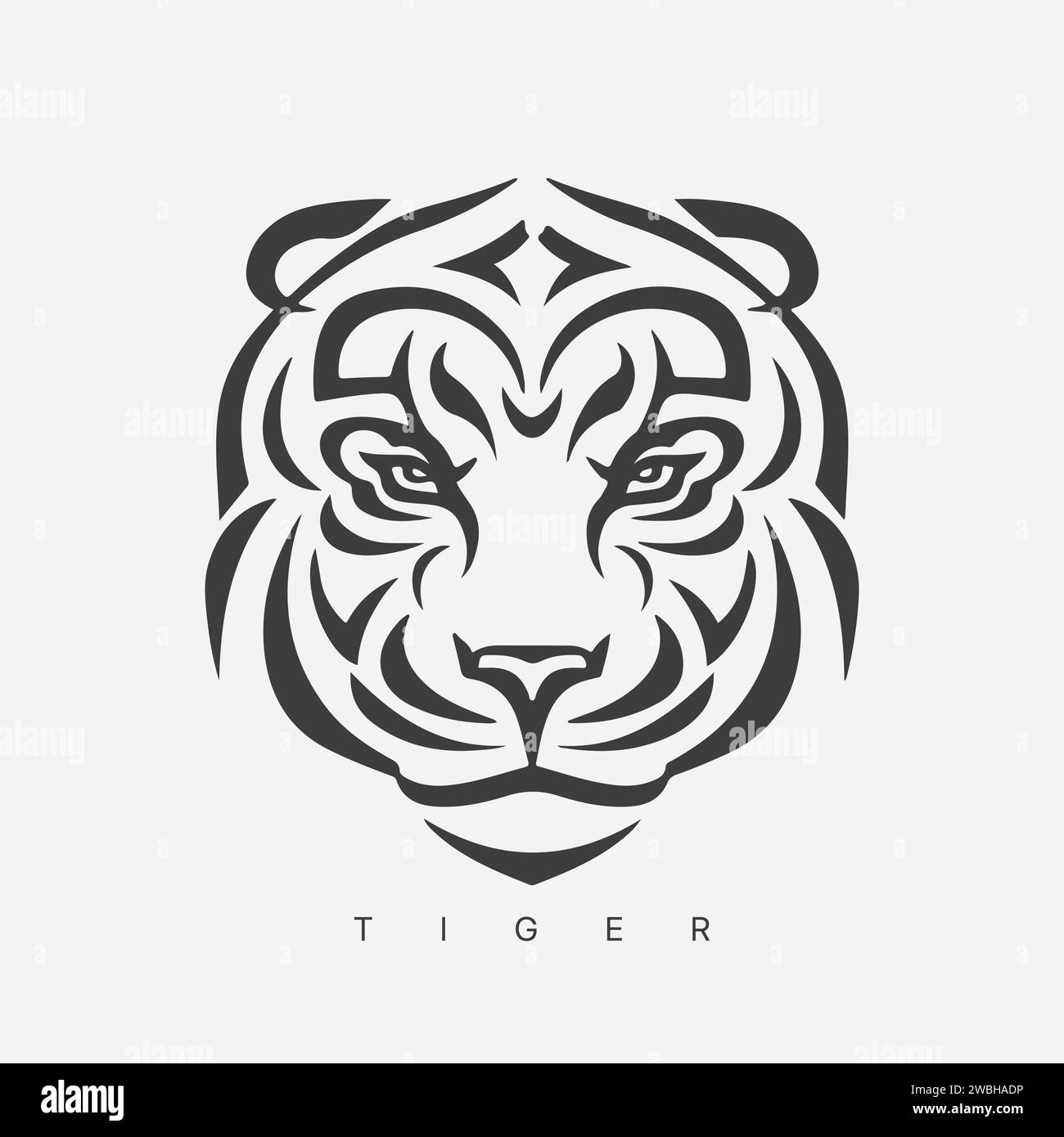 Modern abstract vector tiger logo template. Line art tiger Stock Vector ...