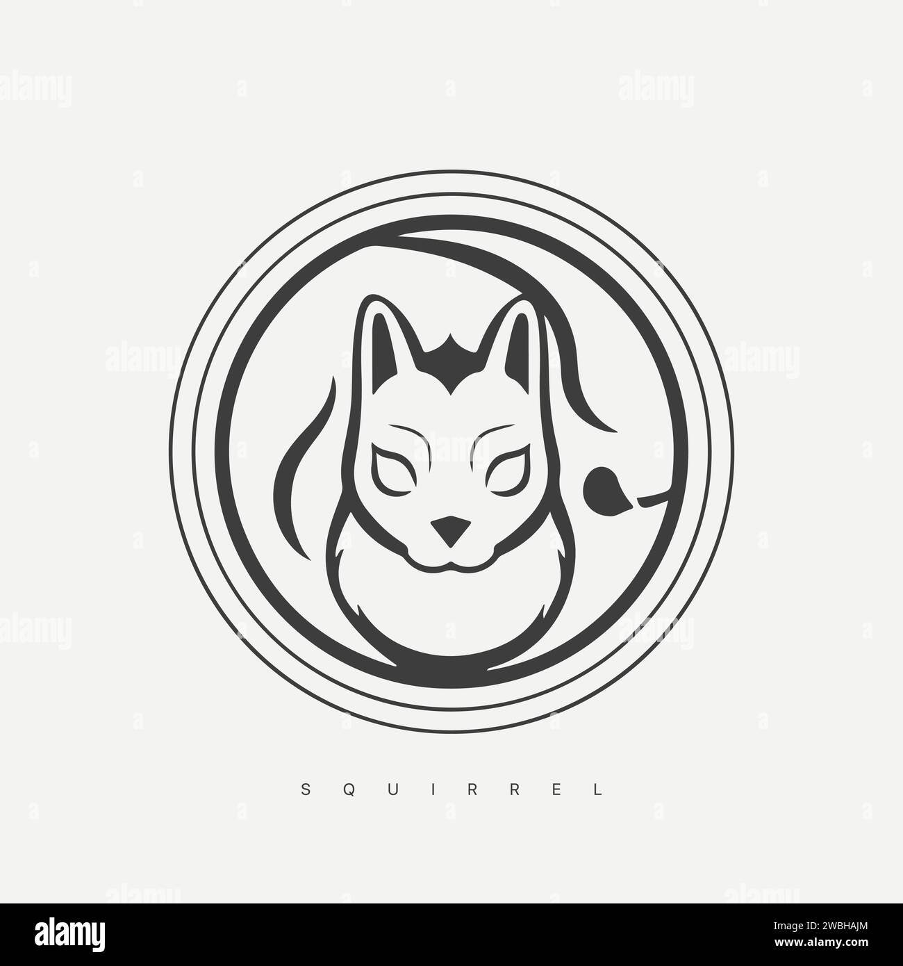 Modern abstract vector squirrel logo template. Line art squirrel Stock ...