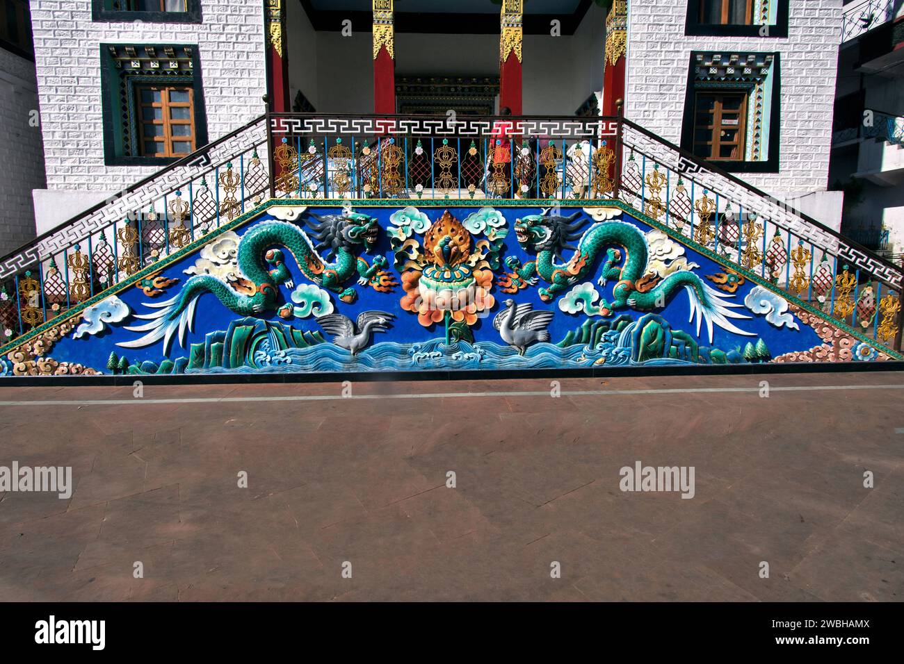 Entrance of Drikung Kagyu Gompa Buddhist Monastery, Wongmin Thupten ...