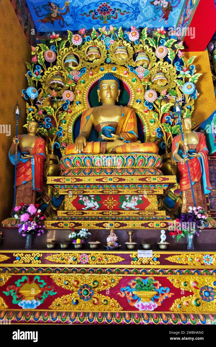 Buddha statue inside Drikung Kagyu Gompa Buddhist Monastery, Wongmin ...