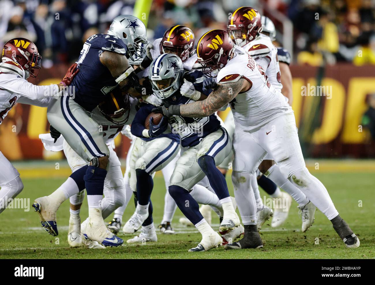 Dallas Cowboys running back Rico Dowdle (23) with the carry, being ...
