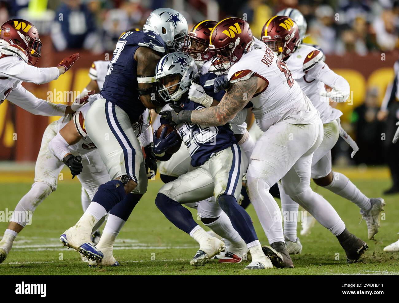 Dallas Cowboys running back Rico Dowdle (23) with the carry, being ...