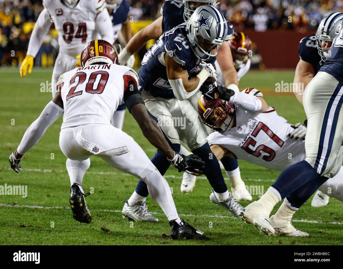 Dallas Cowboys running back Tony Pollard (20) with the carry against ...