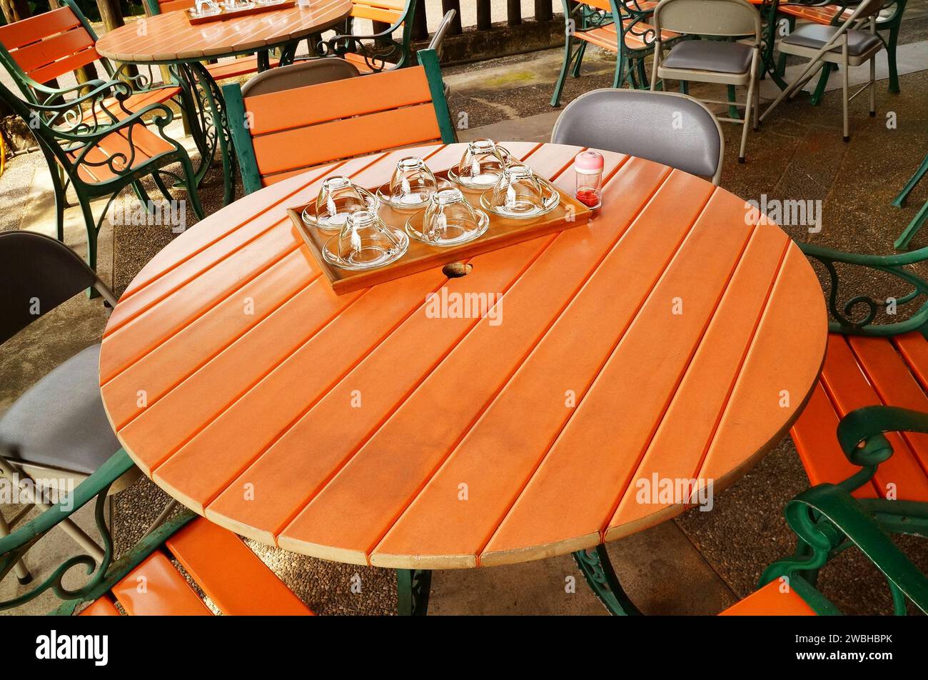 Coffee cup and glass of water on desk with hi-res stock photography and ...