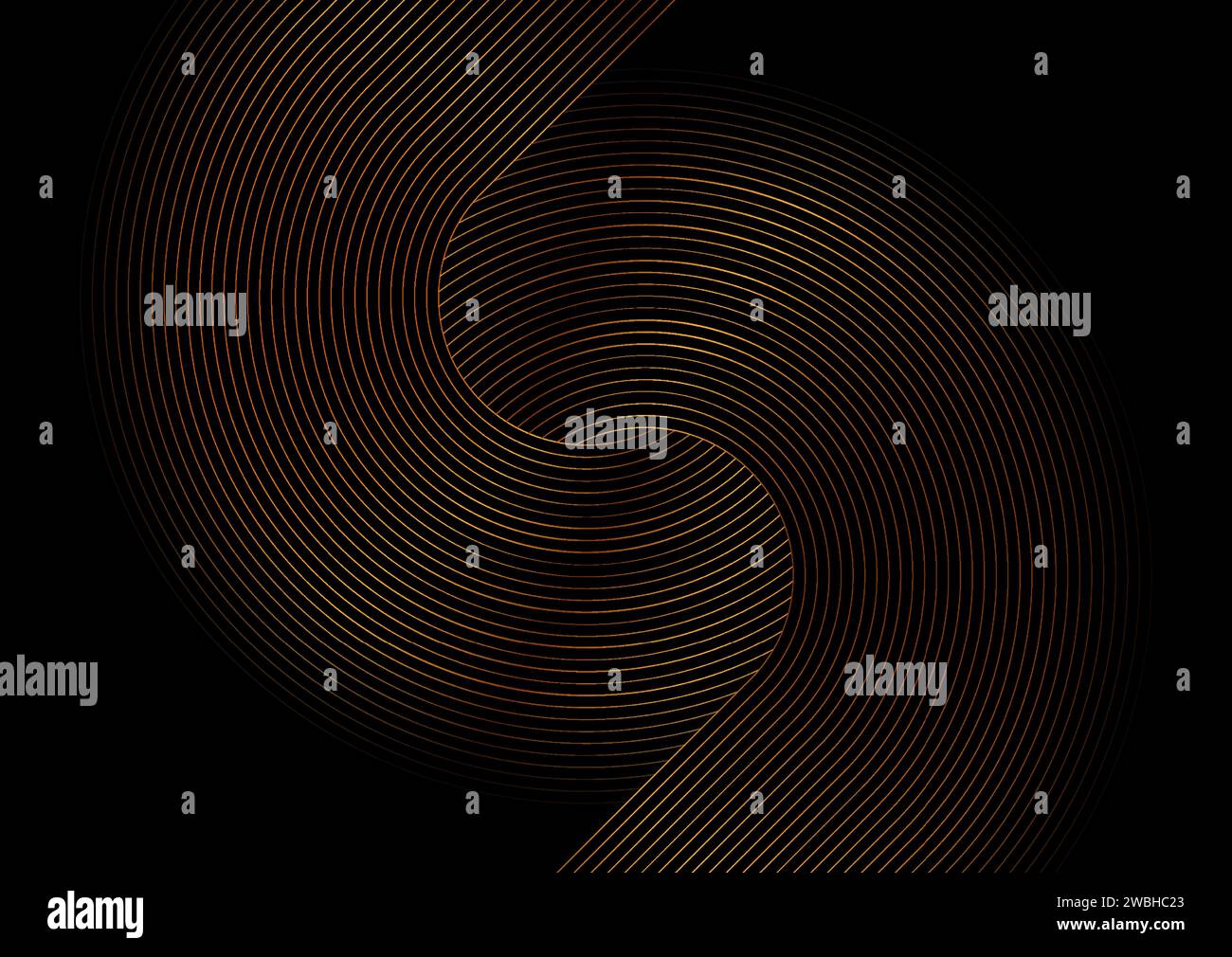 Deluxe golden minimal round lines abstract futuristic tech background ...