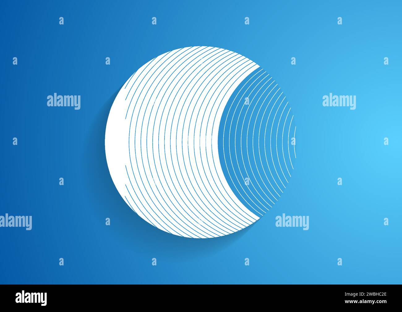 Blue white circle and lines concept abstract tech background. Minimal vector design Stock Vector ...