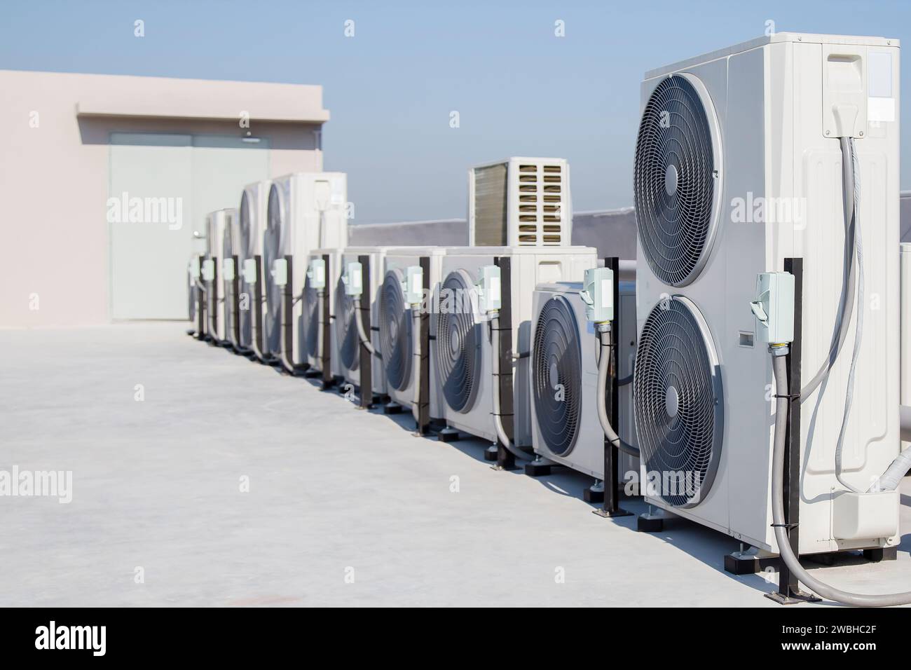 air condition outdoor unit compressor install outside the building ...