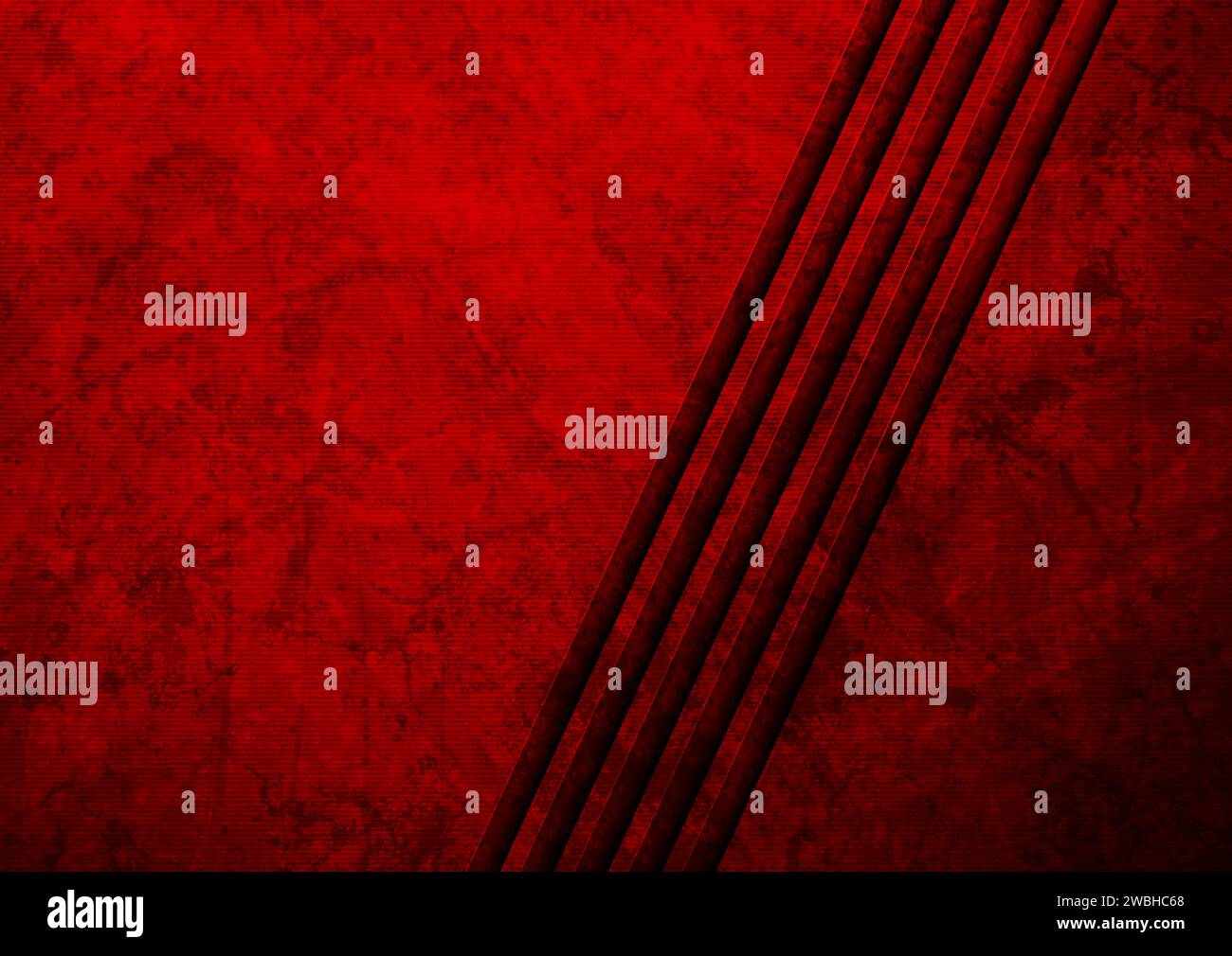 Bright red technology abstract striped background with ancient grunge ...