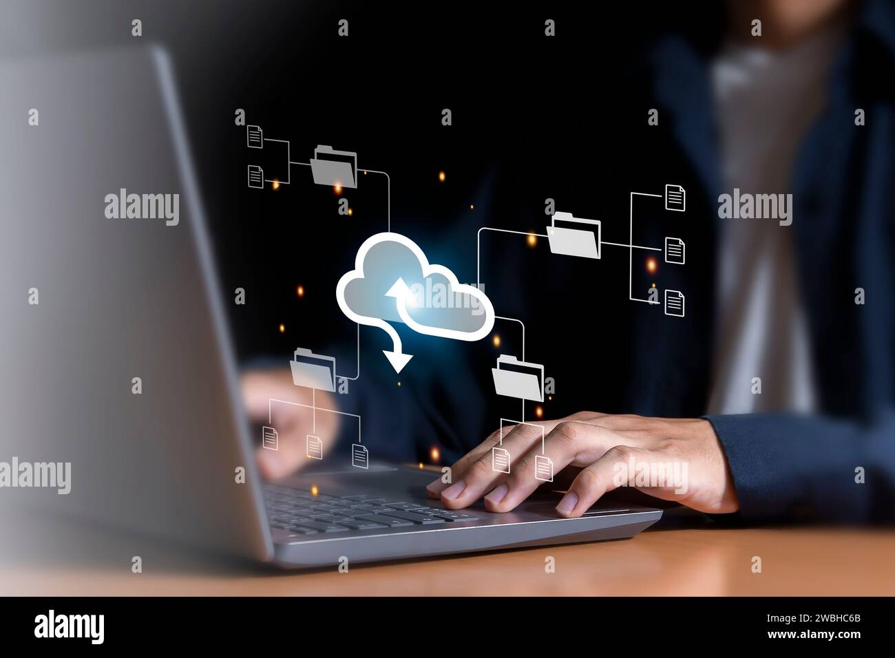 cloud computing shown in hand cloud technology data storage Stock Photo ...